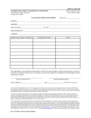Fillable Online Inspection Waiver Permit Form Fax Email Print - pdfFiller