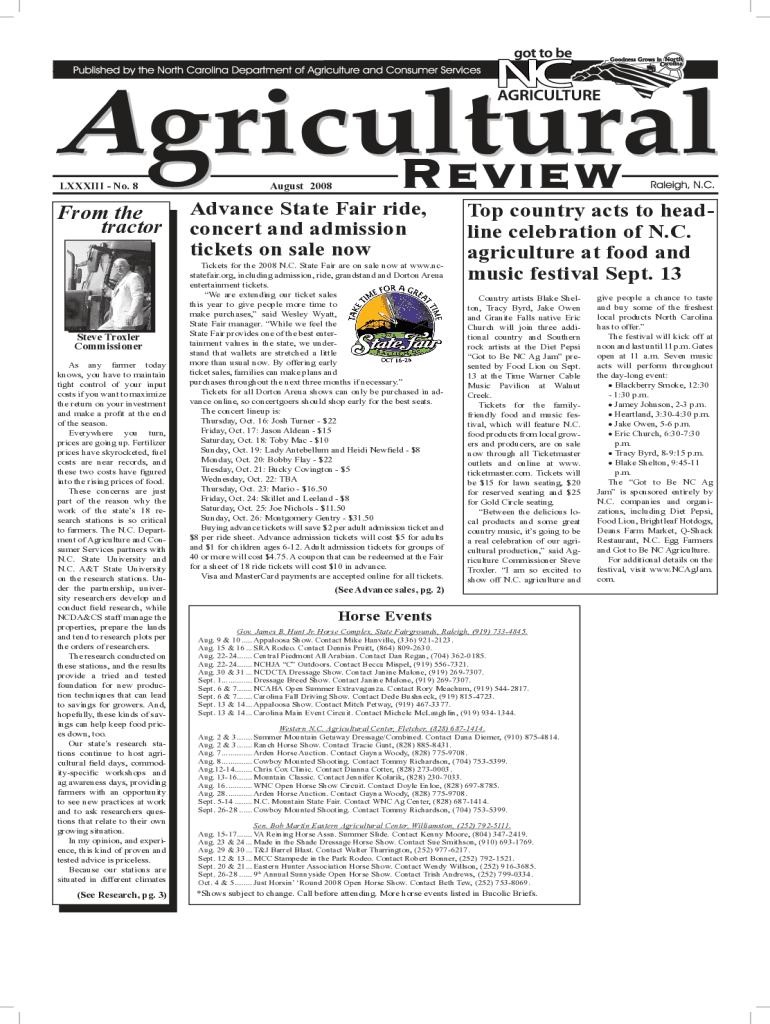 Fillable Online digital ncdcr From the tractor Top country acts to head ...