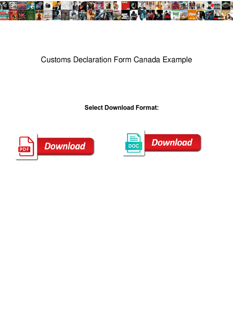 Fillable Online Customs Declaration Form Canada Example. Customs ...