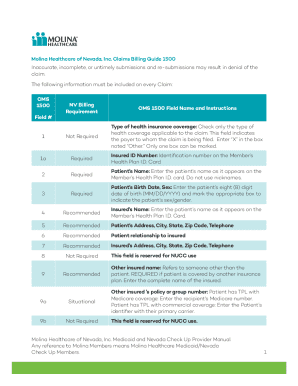 Fillable Online Molina Healthcare of Nevada, Inc. Claims Billing Guide ...