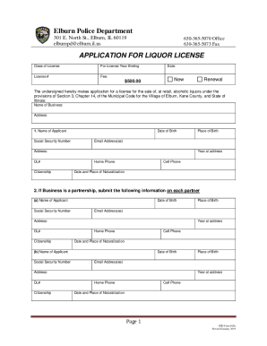 Fillable Online Police Department ArchivesVillage of Elburn, Illinois ...