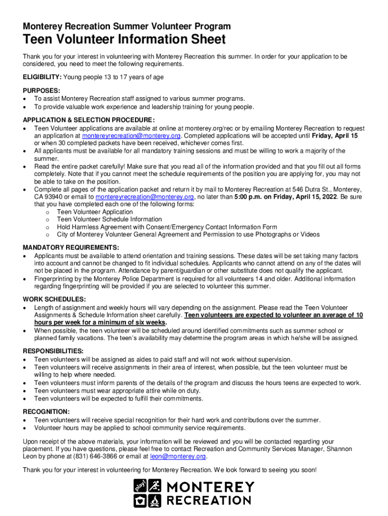 Fillable Online Volunteer Information Sheet Fax Email Print - pdfFiller