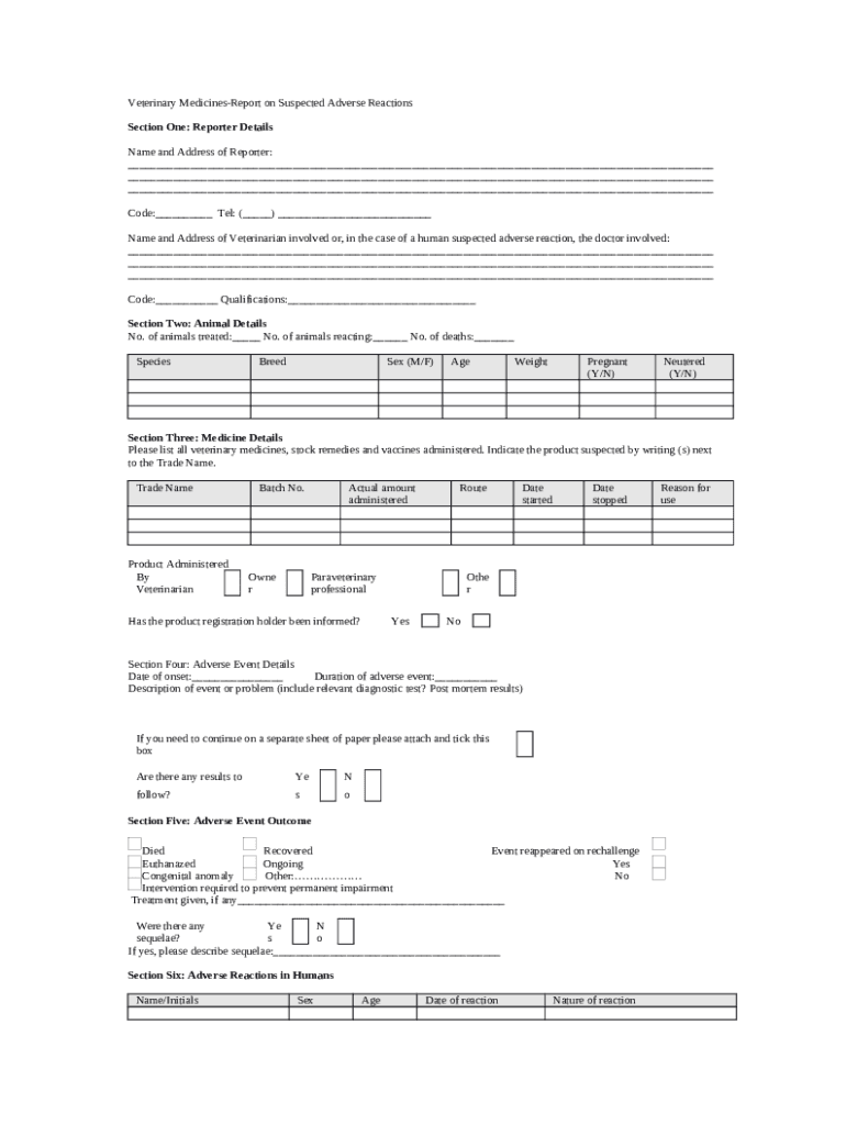 Advice about reporting suspected adverse reactions Doc Template | pdfFiller