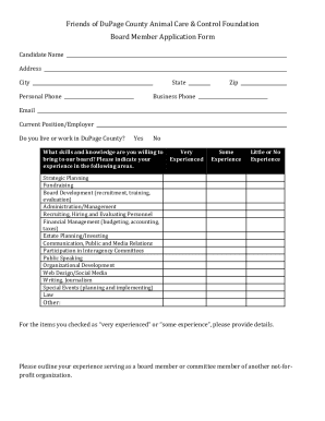 Fillable Online Board Member Application Form.docx Fax Email Print ...