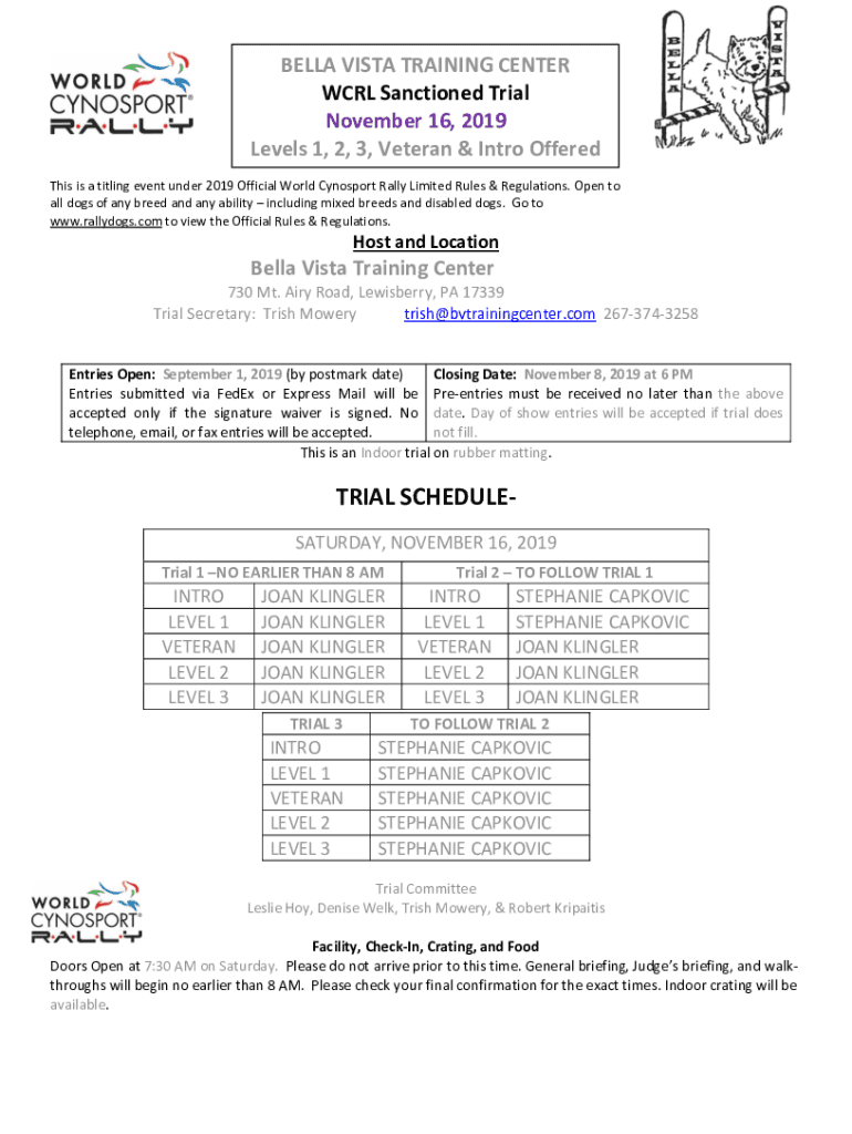 Fillable Online bvtrainingcenter.com event wcrl-rally-trials-10WCRL Rally Trials Bella Vista ...