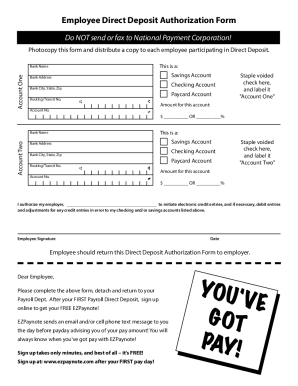 Fillable Online 26 Printable Employee Direct Deposit Authorization Form ...