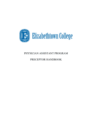 Fillable Online PHYSICIAN ASSISTANT PROGRAM PRECEPTOR HANDBOOK ...