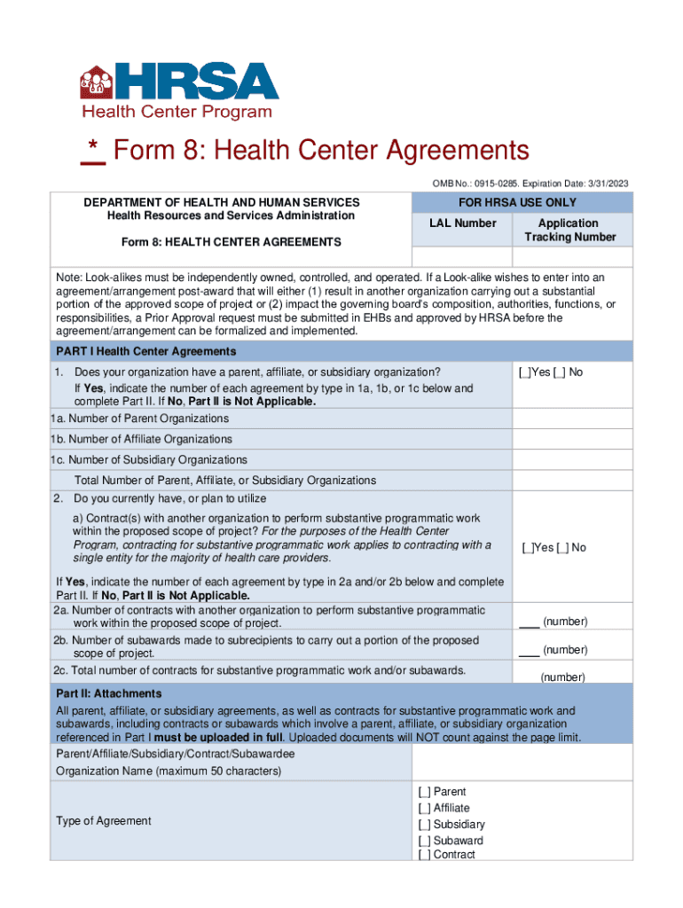 Fillable Online bphc hrsa Form 8. Fiscal Year (FY) 2023 Look-Alike ...
