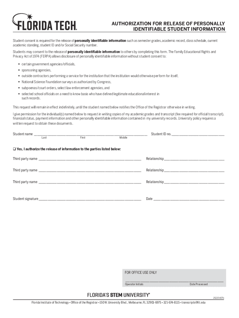 Fillable Online fill.ioAUTHORIZATION-FOR-RELEASE-OF-PERSONALLYFillable AUTHORIZATION FOR RELEASE ...