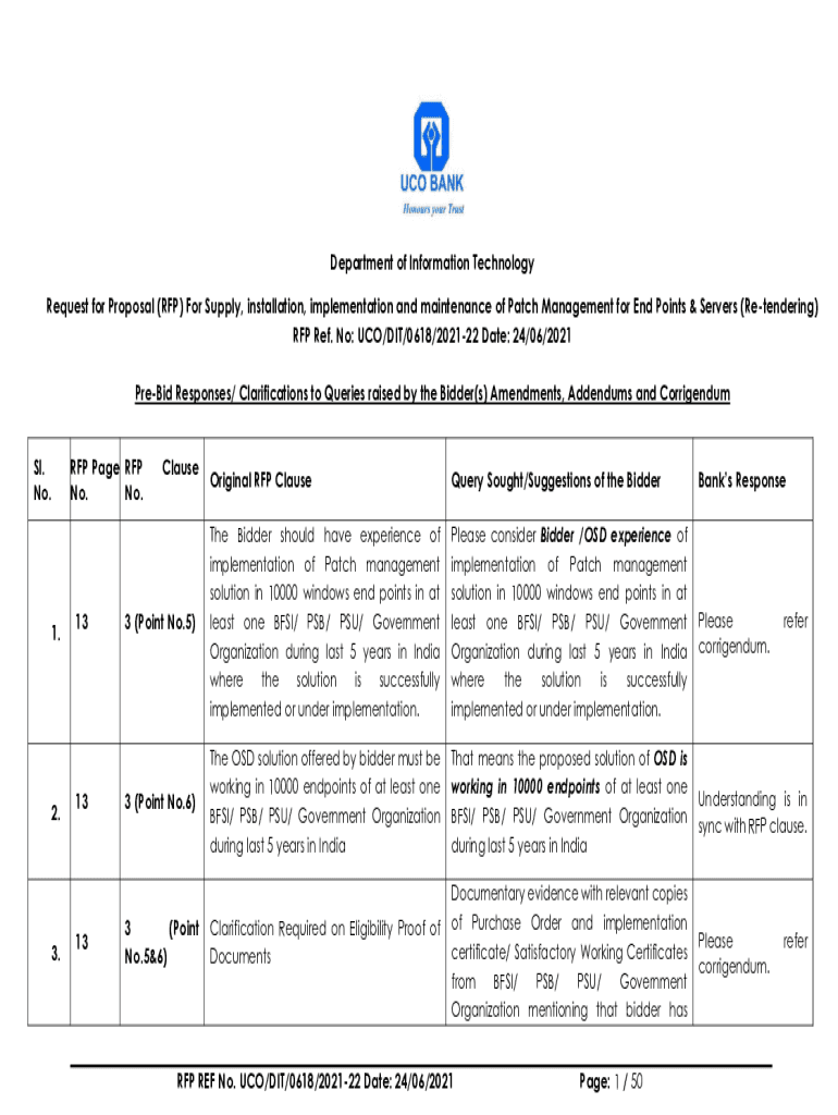 Fillable Online How to issue an IT RFP: Tips, templates and examples ...