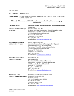 Fillable Online COVER PAGE DCP Protocol - ClinicalTrials.gov Fax Email ...