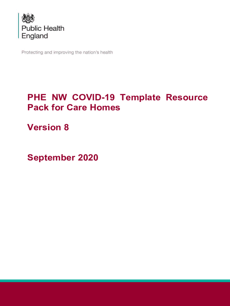Fillable Online PHE NW COVID-19 Template Resource Pack for Care Homes ...
