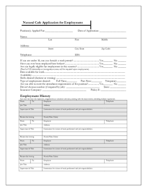 Fillable Online www.zoecafe.netdocsJob ApplicationZoe Caf Application ...