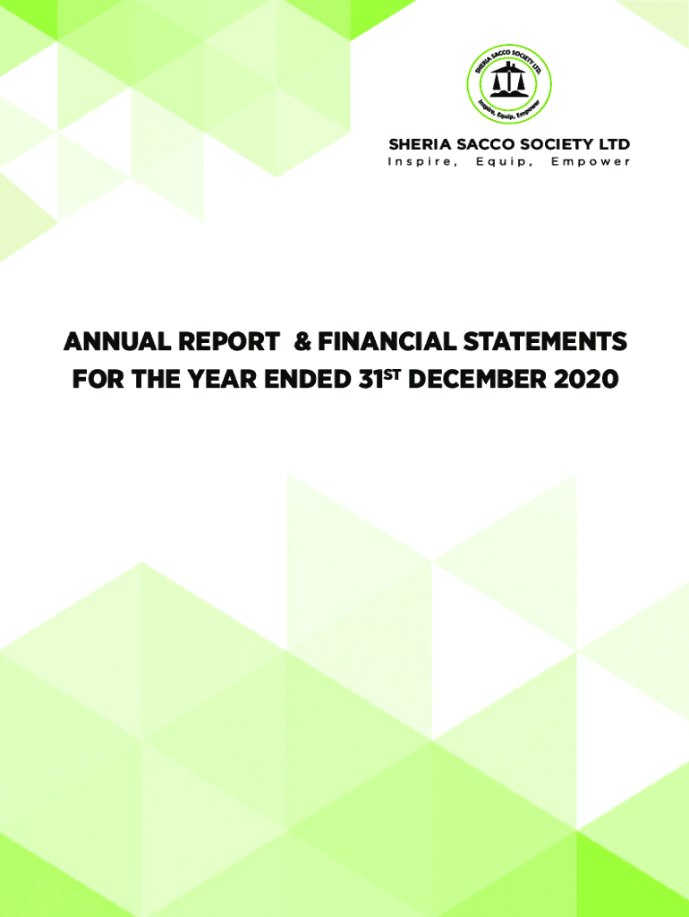 Fillable Online ANNUAL REPORT & FINANCIAL STATEMENTS FOR THE YEAR ENDED 31ST DECEMBER 2020 Fax ...