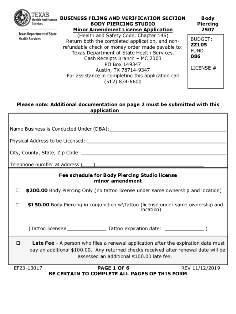 Fillable Online dshs state tx dshs.texas.govtattoo ...