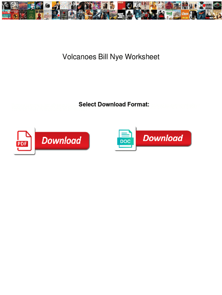 Fillable Online Volcanoes Bill Nye Worksheet. Volcanoes Bill Nye ...