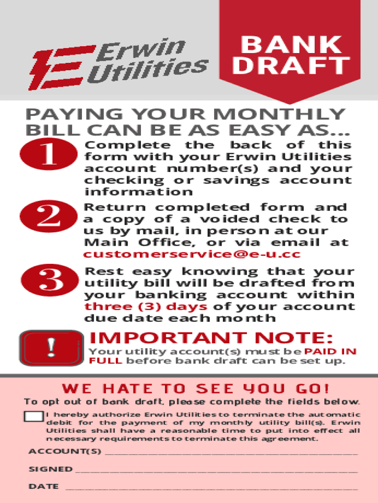 Fillable Online 2021 Bank Draft Form Fax Email Print - pdfFiller