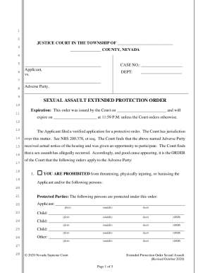 Fillable Online SEXUAL ASSAULT EXTENDED PROTECTION ORDER Fax Email ...