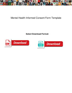 Fillable Online Mental Health Informed Consent Form Template. Mental ...