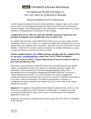 IACUC OHSP Enrollment Doc Template | pdfFiller