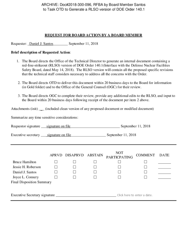 Fillable Online ARCHIVE: Doc#2018-300-096, RFBA by Board Member Santos ...