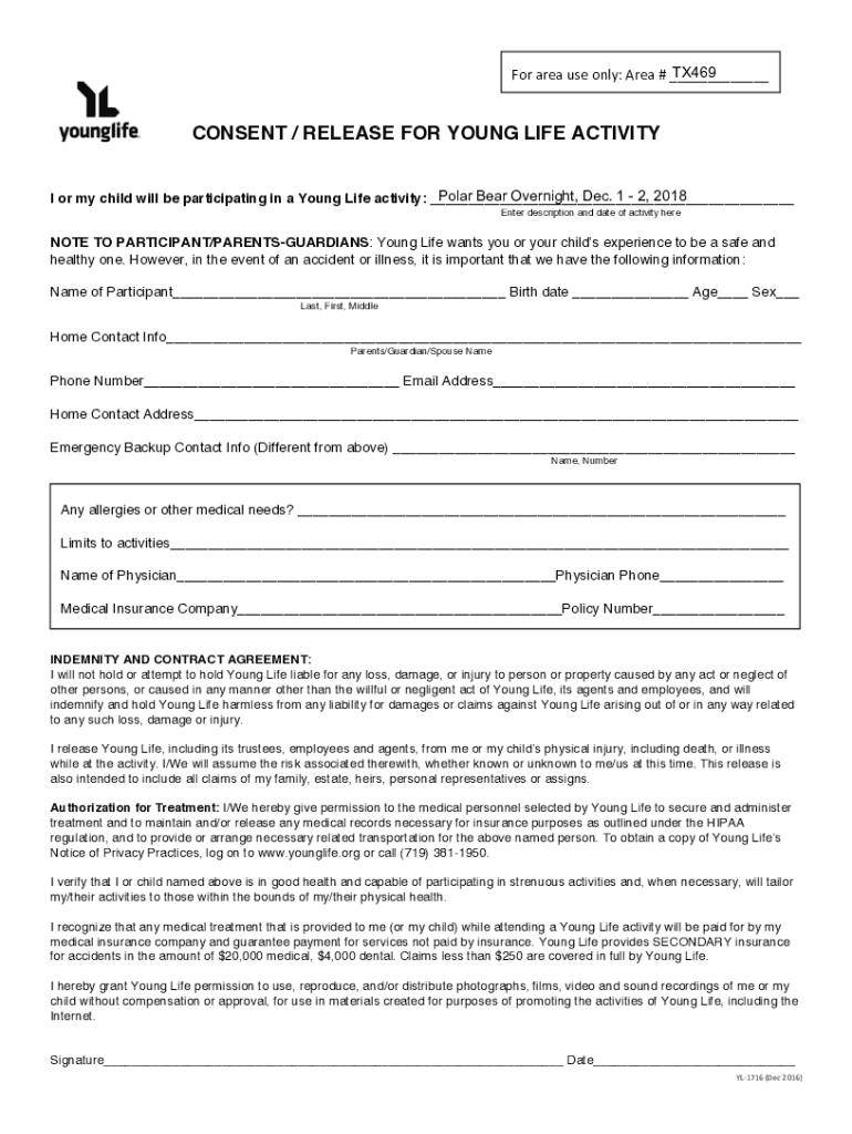 Fillable Online ACTIVITY CONSENT FORM AND APPROVAL BY PARENTS OR LEGAL ...