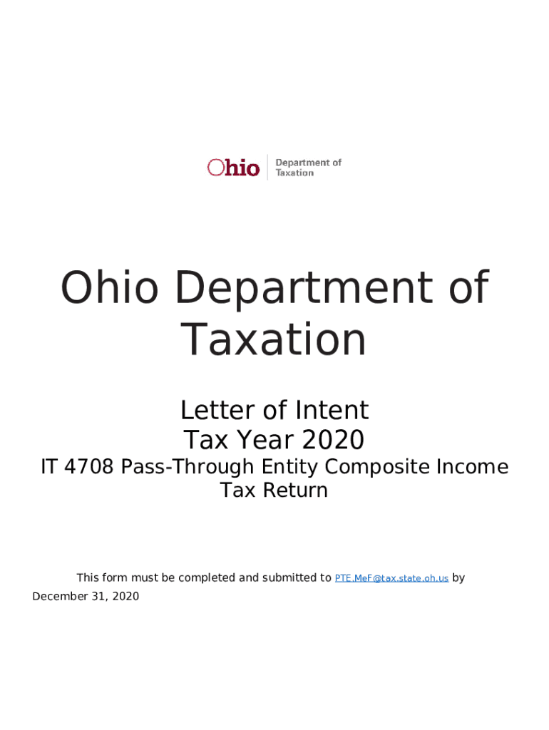 Ohio IT 4708 (Composite Income Tax Return for CertainDepartment of ...