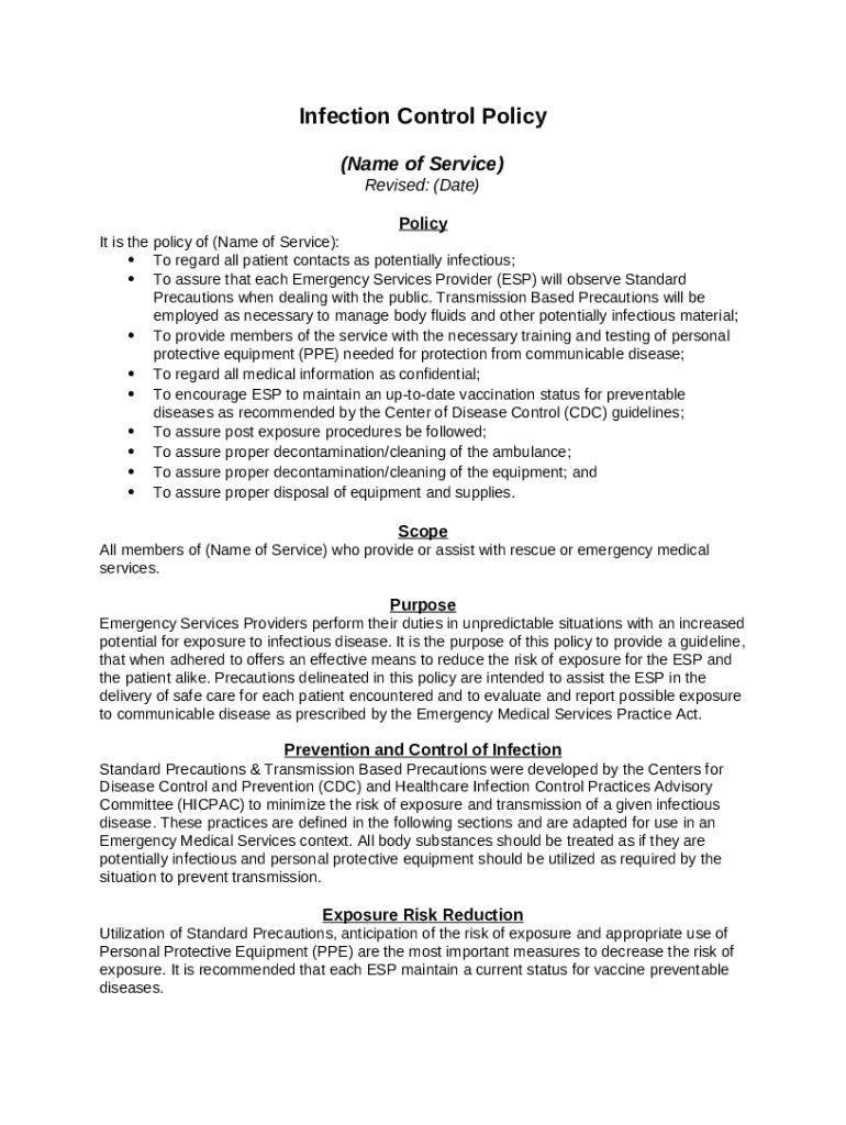 EMS Sample Infection Control Policy - Nebraska Department of Health ...