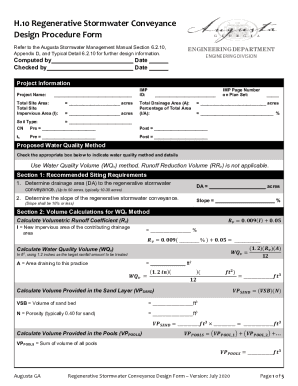 Fillable Online H.10 Regenerative Stormwater Conveyance Design ...