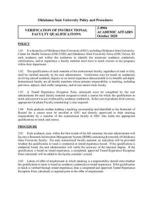 Fillable Online Policies, Procedures, and Forms Oklahoma State ...