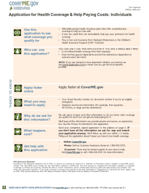 Fillable Online Form Approved OMB No. 0938-1191 Application for Health ...