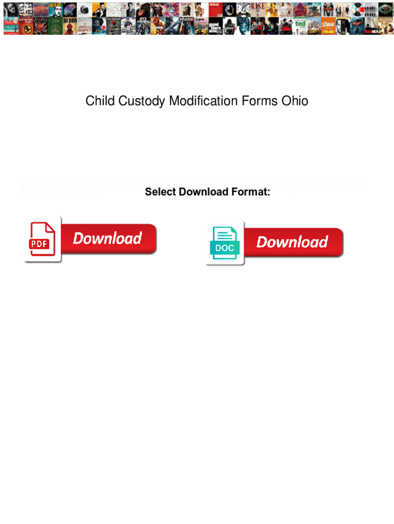 Fillable Online Child Custody Modification Forms Ohio. Child Custody ...