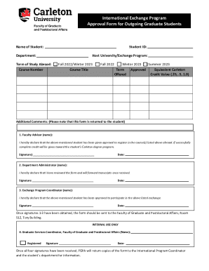 Fillable Online gradstudents carleton Top 20 International Student Exchange Programs 2022 ...