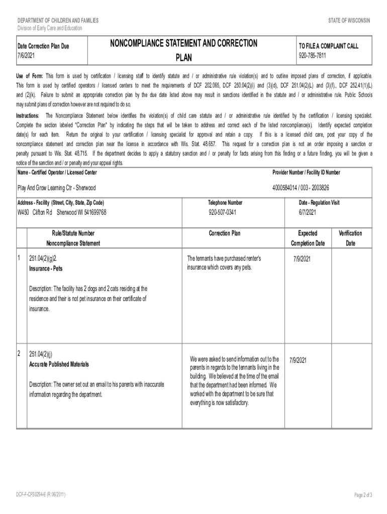 Fillable Online childcarefinder.wisconsin.gov Documents ...