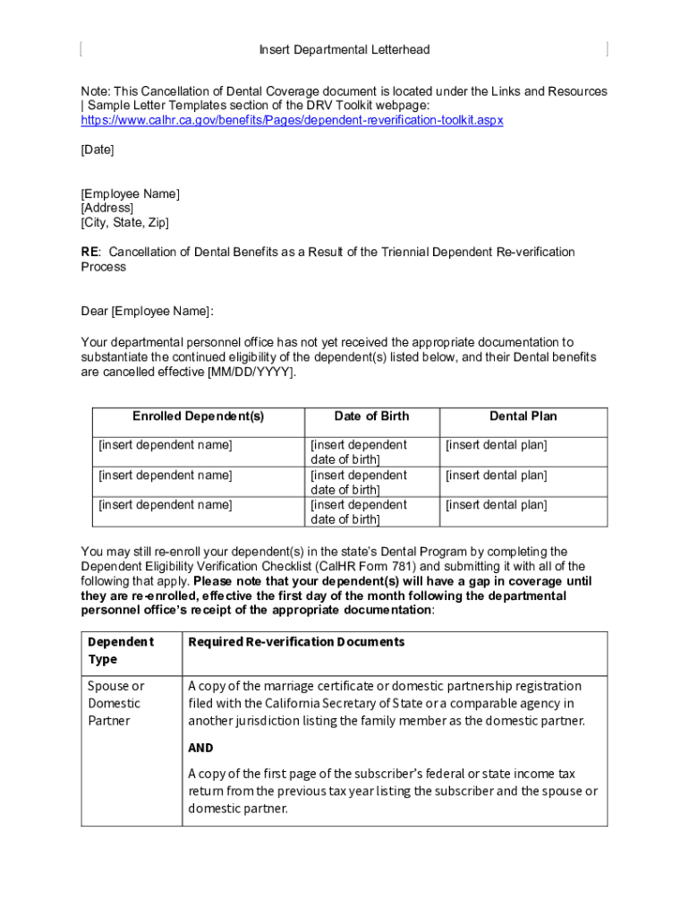 Fillable Online Sample Notice to Employees - Cancellation of Denial ...