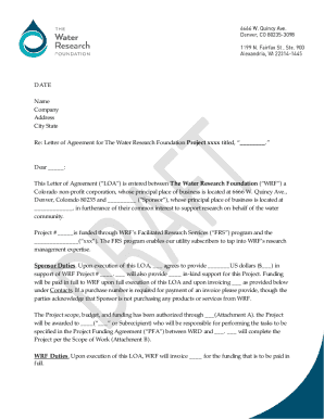 Fillable Online Sample Letter of Agreement with partner/sponsor Fax Email Print - pdfFiller