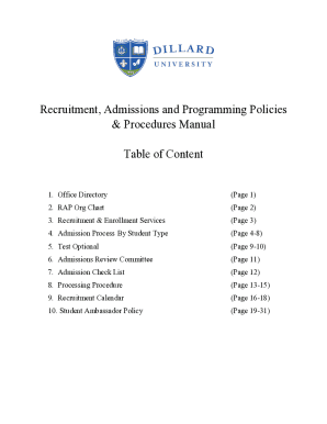 Fillable Online Admissions Policy and Procedure Manual2022.doc Fax ...