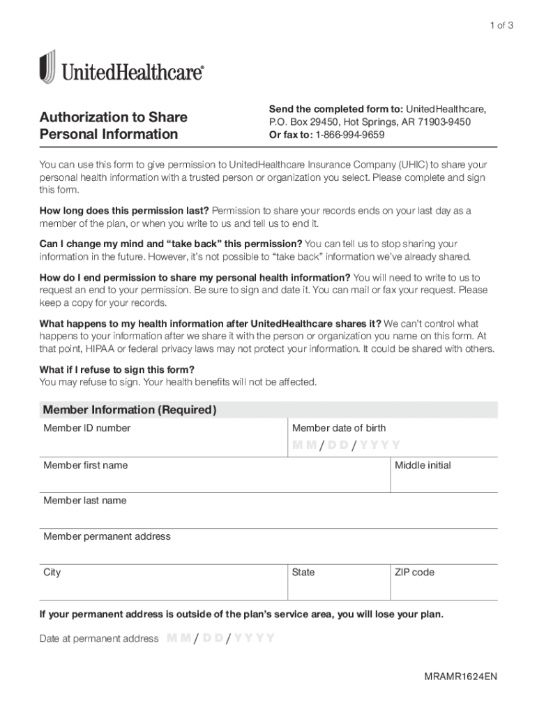 Fillable Online Fillable Online Authorization to Share Personal ...