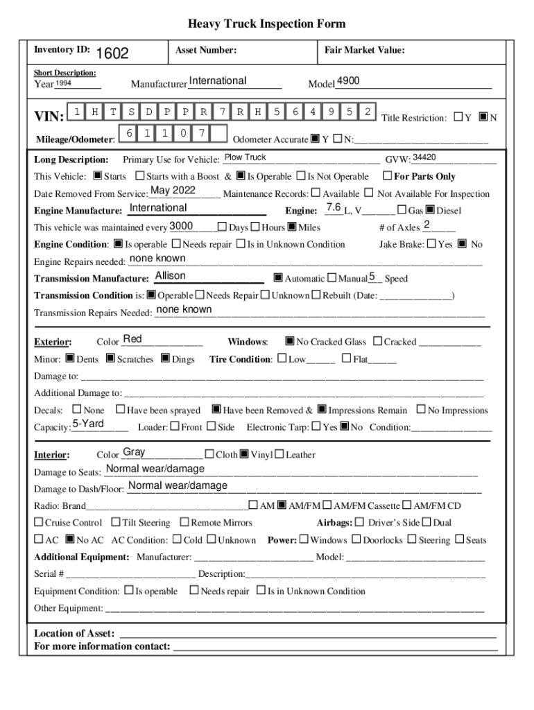 Fillable Online gtitraining.orgpdfHeavy-Truck-Inspection-FormHeavy ...