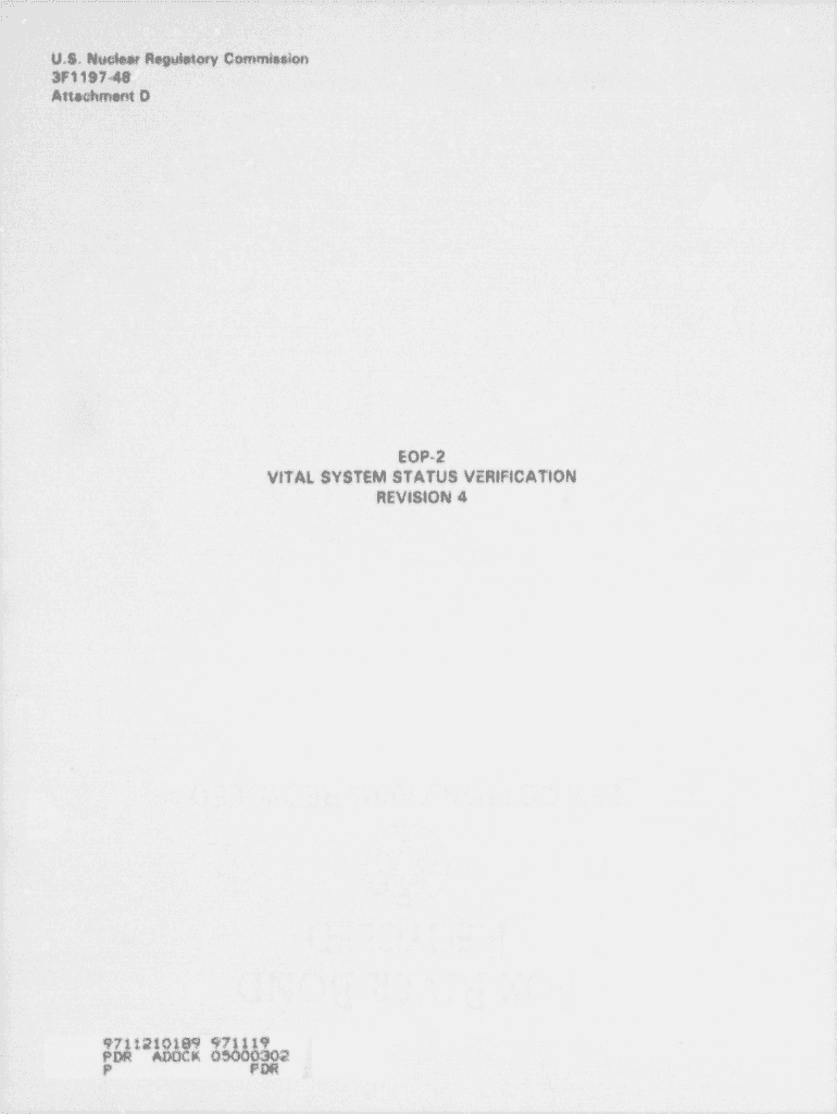 Fillable Online Rev 4 to EOP-02, "Vital Sys Status Verification." Fax Email Print - pdfFiller