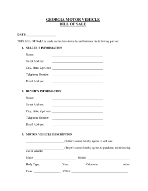 Fillable Online Vehicle Bill of Sale by Owner Sample Document Fax Email ...