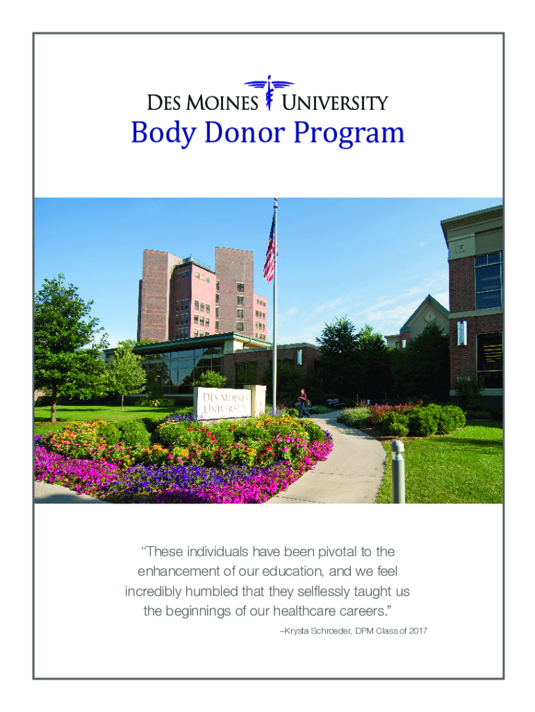 Fillable Online Body Donor ProgramDes Moines UniversityBody Donor ...