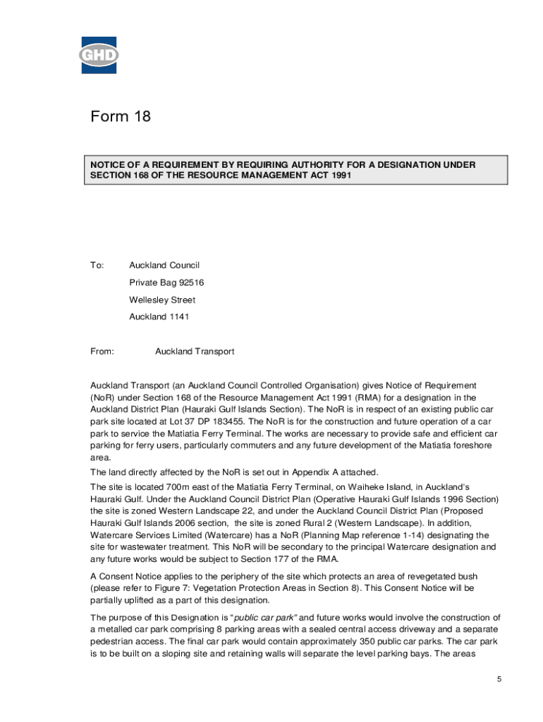 Fillable Online nzta.govt.nzdocsepa-pcc-forms-norForm 18 NOTICE OF ...