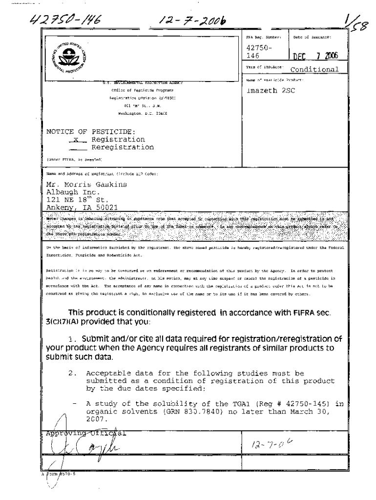Fillable Online U.S. EPA, Pesticide Product Label, IMAZETH 2SC, 12/07 ...