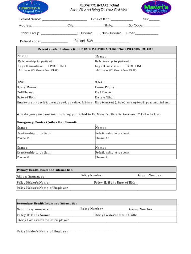 Fillable Online 16 Printable patient history form example Templates ...