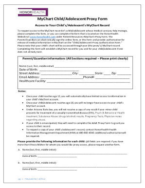 Fillable Online mychart.confluencehealth.orgMyCharten-USMYCHART PROXY ...