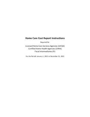 Fillable Online Home Care Cost Report Instructions Fax Email Print ...