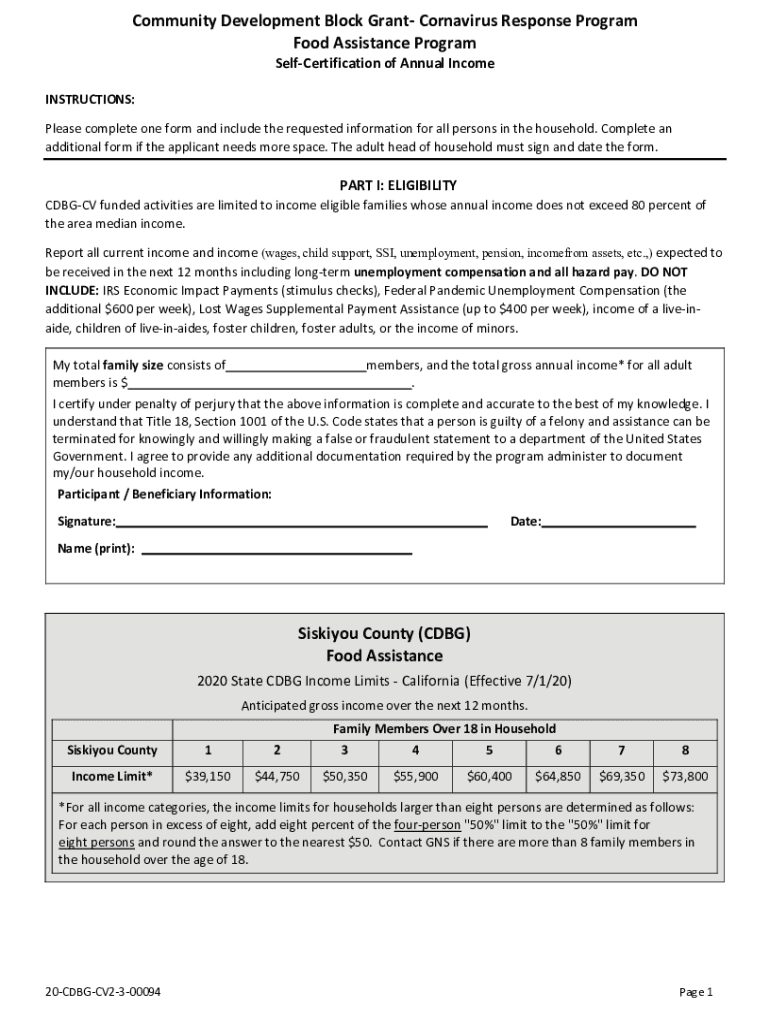 Fillable Online Client Application-CDBG-CV-Food Assistance Fax Email ...