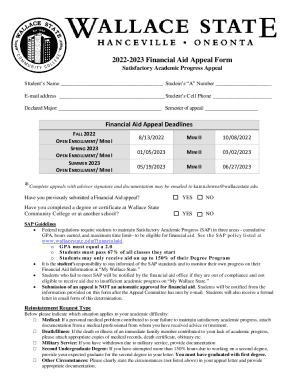 Fillable Online 2022-2023 Financial Aid Appeal Form - Wallace State Community College Fax Email ...