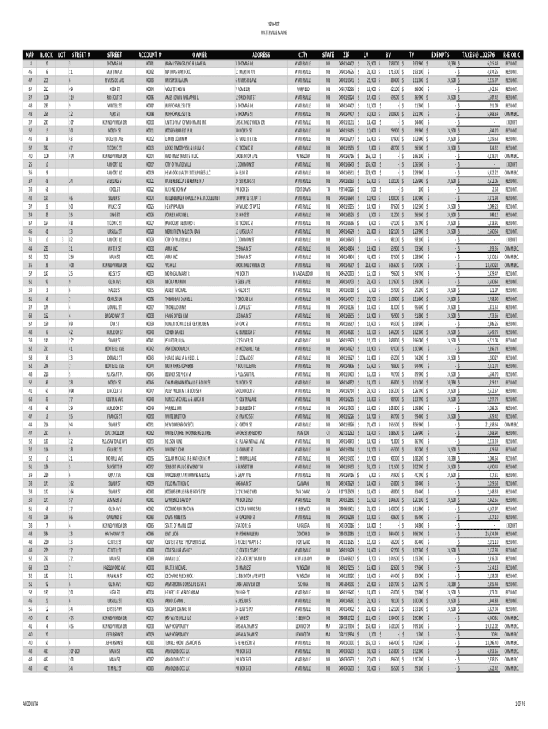 Fillable Online www.waterville-me.govassessormaps-data-and-plansMaps ...